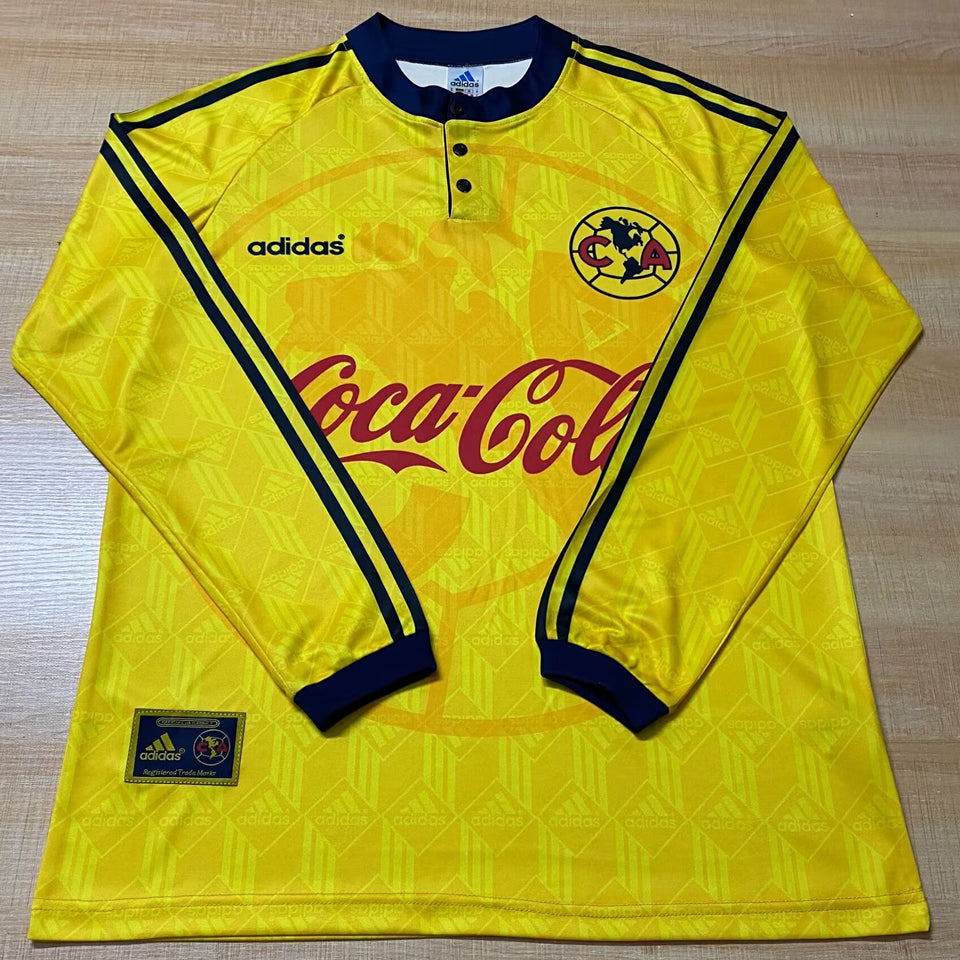 Jersey 1998/99 Club America Local Manga larga Versión Fan Retro ...